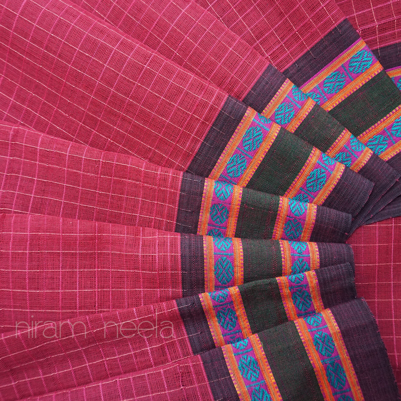 Handloom cotton sarees online under 2000 | Niram Neela